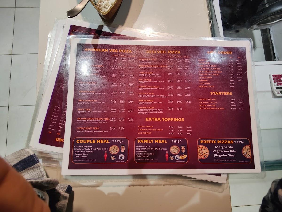 Menu at William john's Pizza, Rajpipla