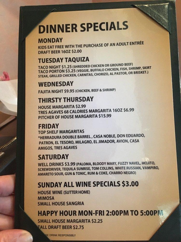 Carta de El Porton Mexican Restaurant, Little Rock, Ranch Dr