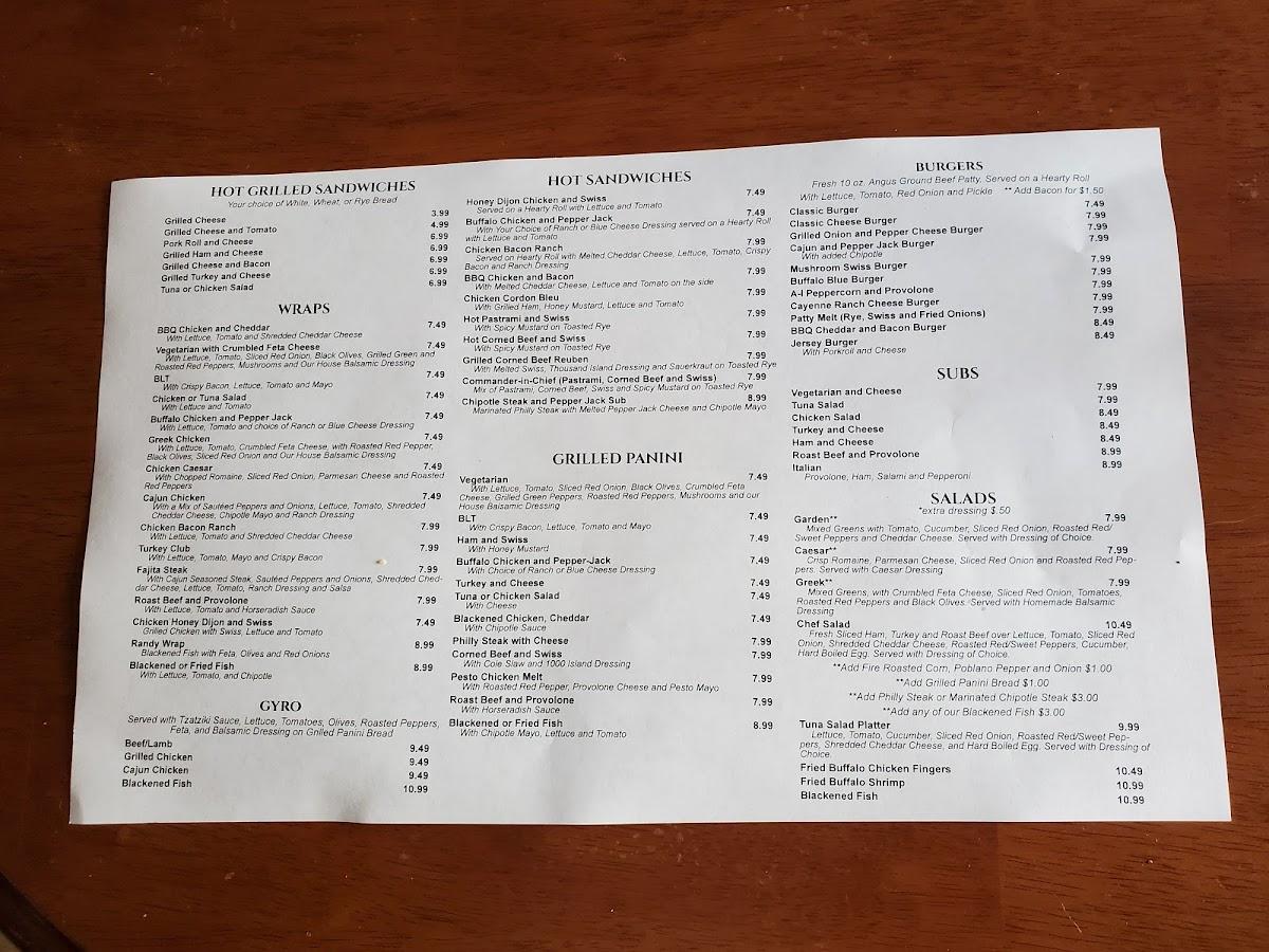Menu at Stone House Eatery restaurant, Wrightstown