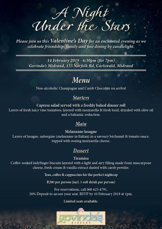 Menu at Govinda's - Iskcon Midrand restaurant, Randburg