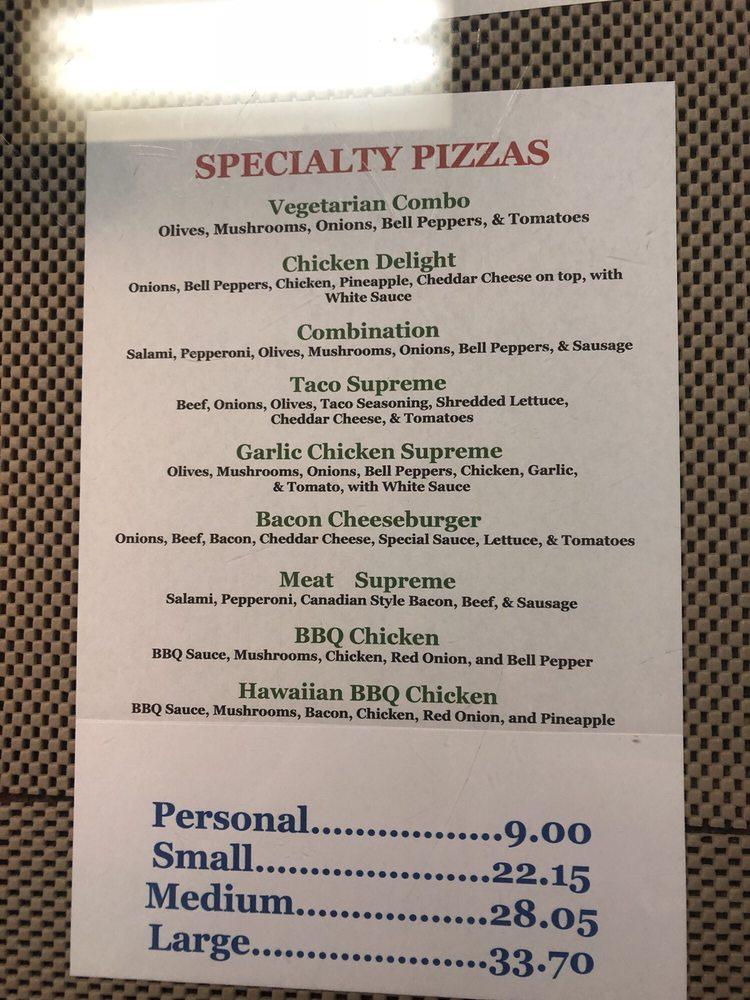 Menu at Pizza Palace pizzeria, Orland