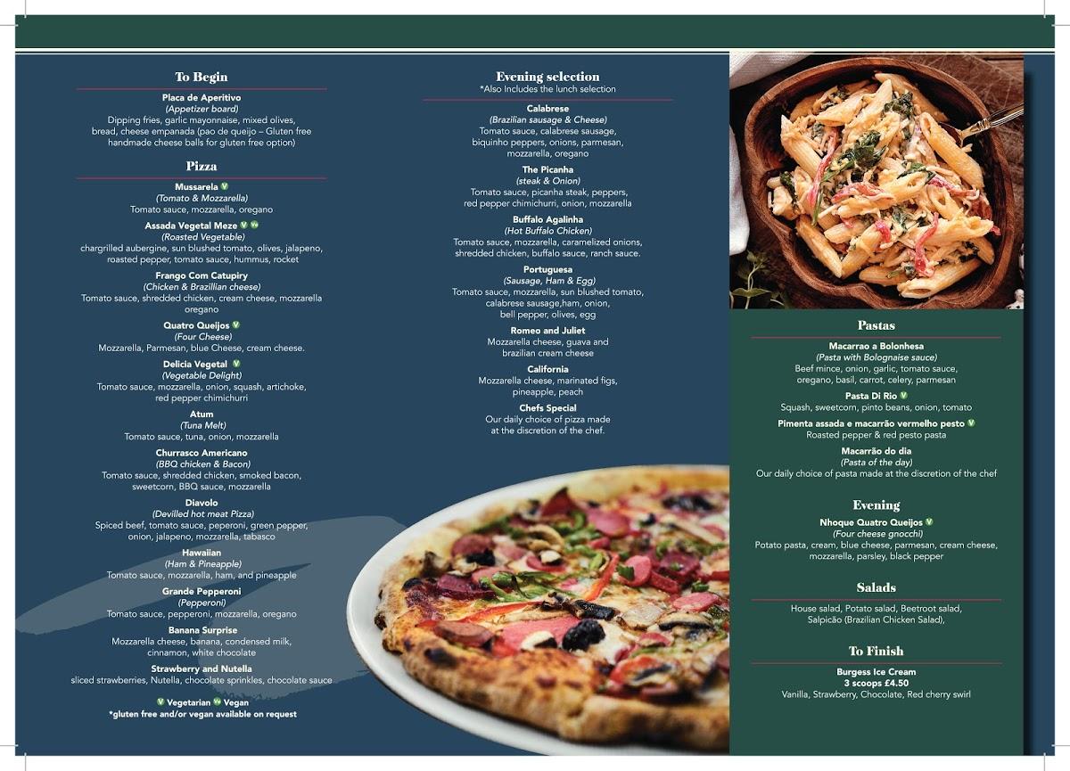 Menu at Pizza Rodizio restaurant, Beverley