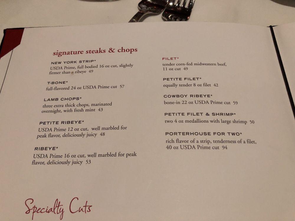 Menu at Ruth's Chris Steak House pub & bar, Albuquerque