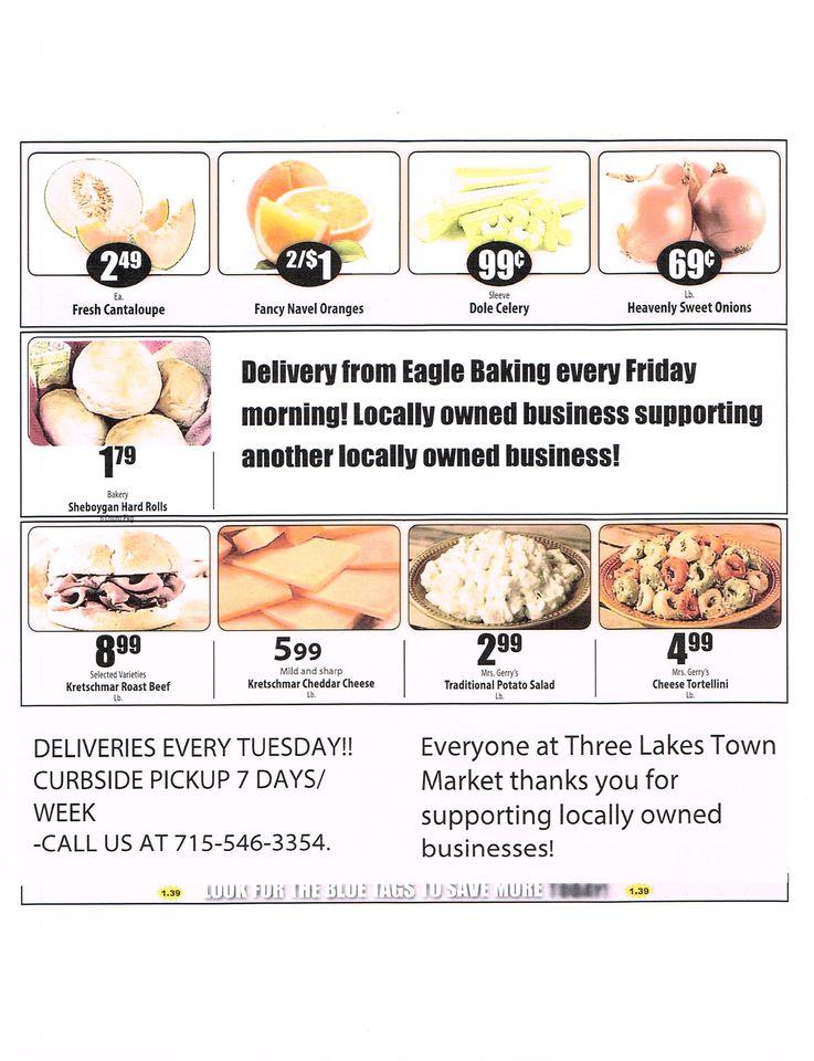 Menu at Three Lakes Town Market, Three Lakes