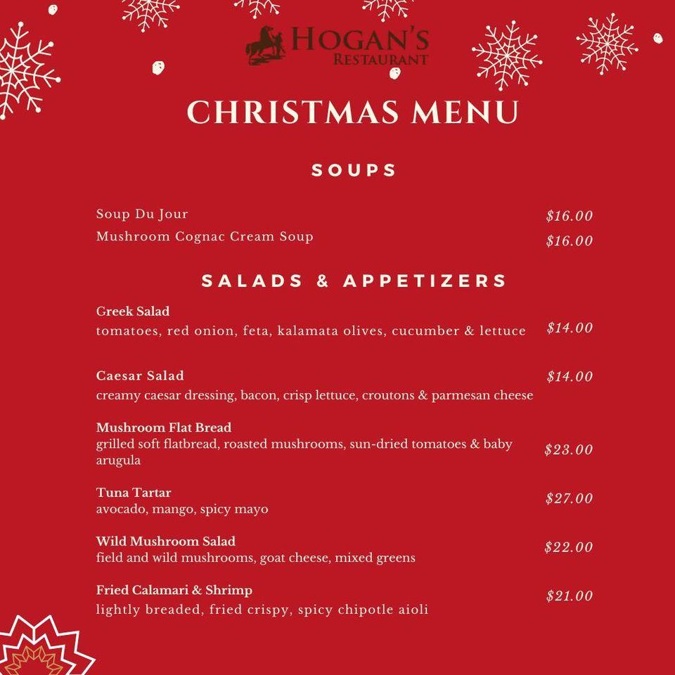 Menu at Hogan's Restaurant, King City