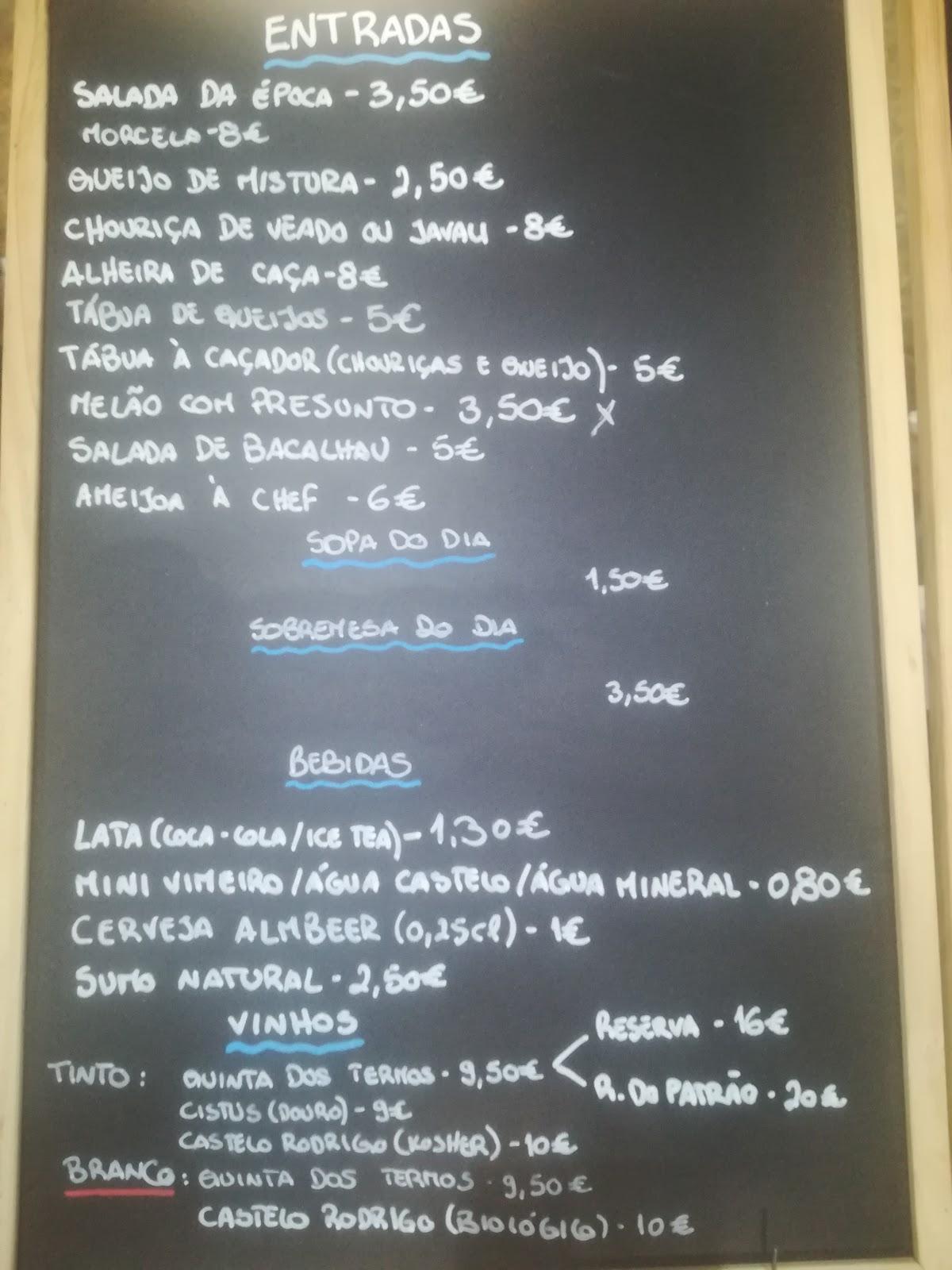 Menu at Feito ao Bife restaurant, Belmonte