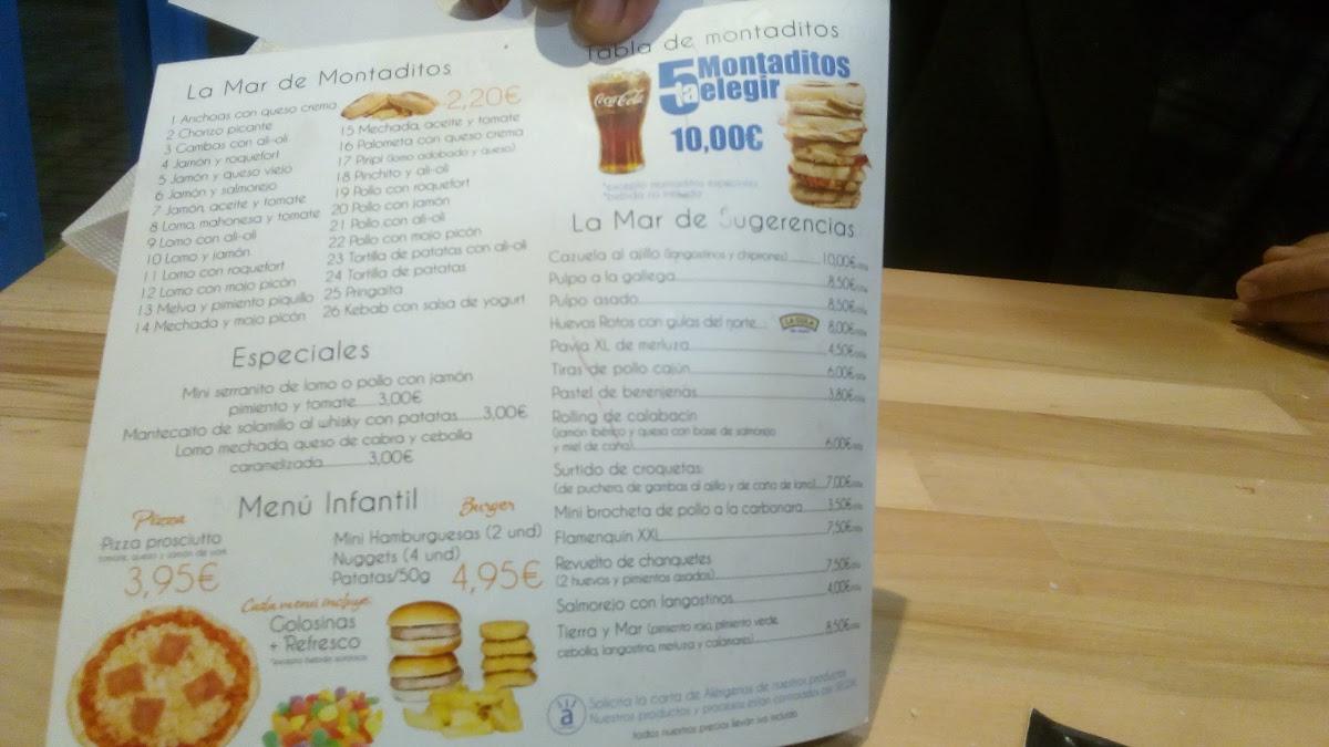 Carta del restaurante La Mar del Gambas, Córdoba, Av. Isla del ...