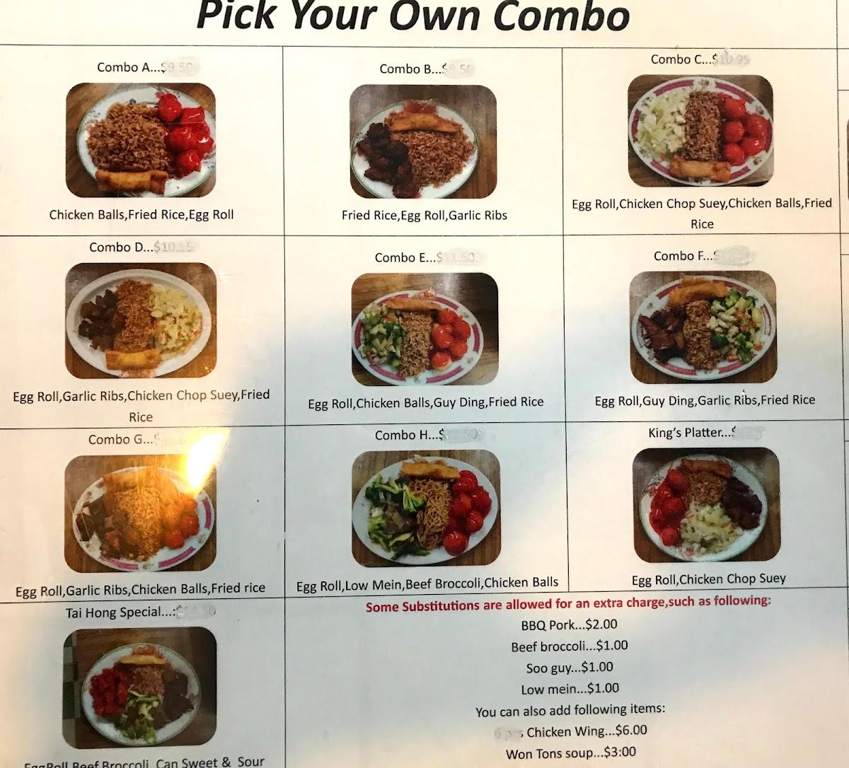 Menu at Tai-Hong Restaurant, Clarenville