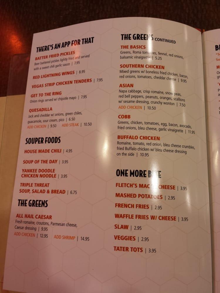Menu at Cafe at FireKeepers Casino Hotel, Battle Creek