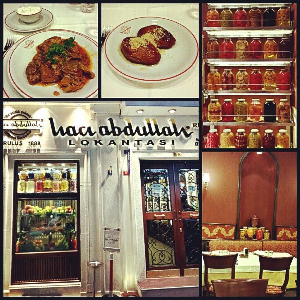 Menu at Hacı Abdullah Lokantası, Istanbul, Atif Yilmaz Sok. No:9/A
