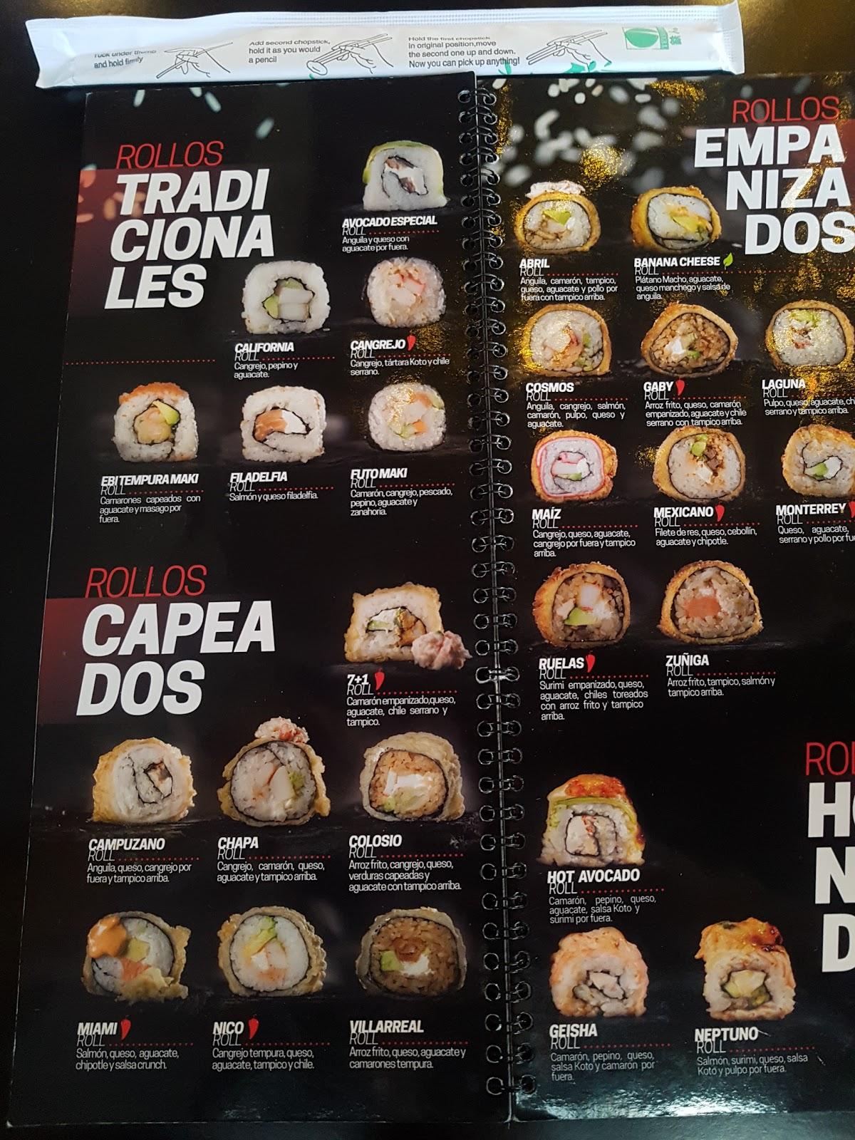 Menu at Koto sushi bar Revolución, Monterrey, Av. Revolución 3803