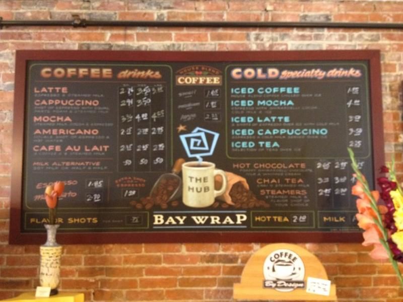 Menu at Bay Wrap cafe, Belfast
