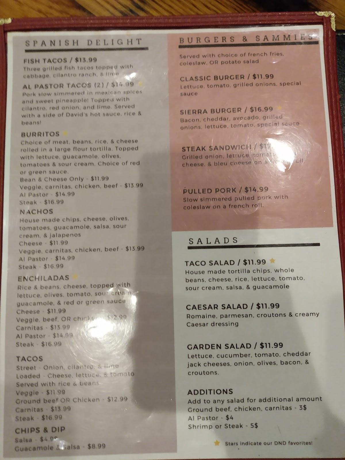 Menu at Dine n Dash Restaurant & Bar - Colfax, Colfax