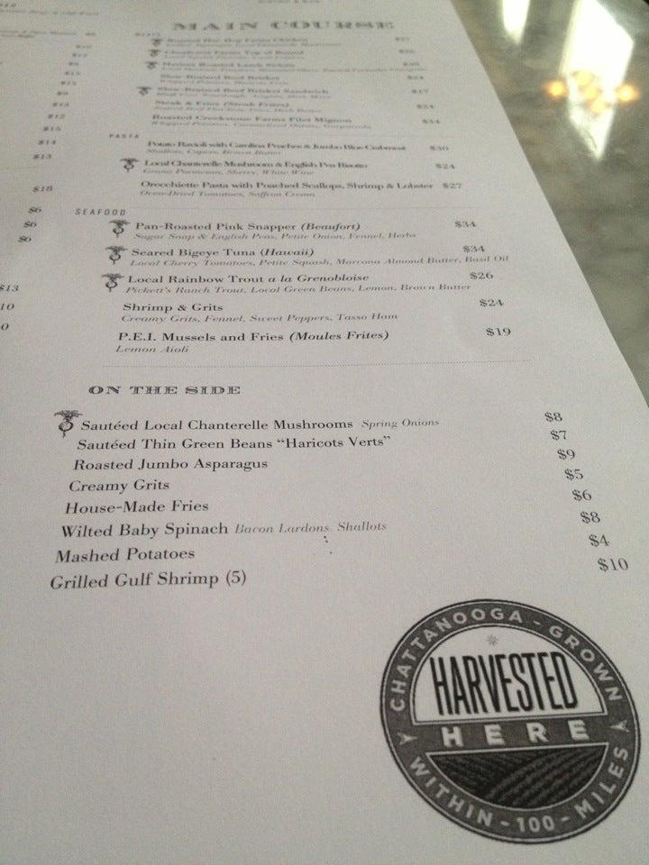Menu at Easy Bistro & Bar, Chattanooga