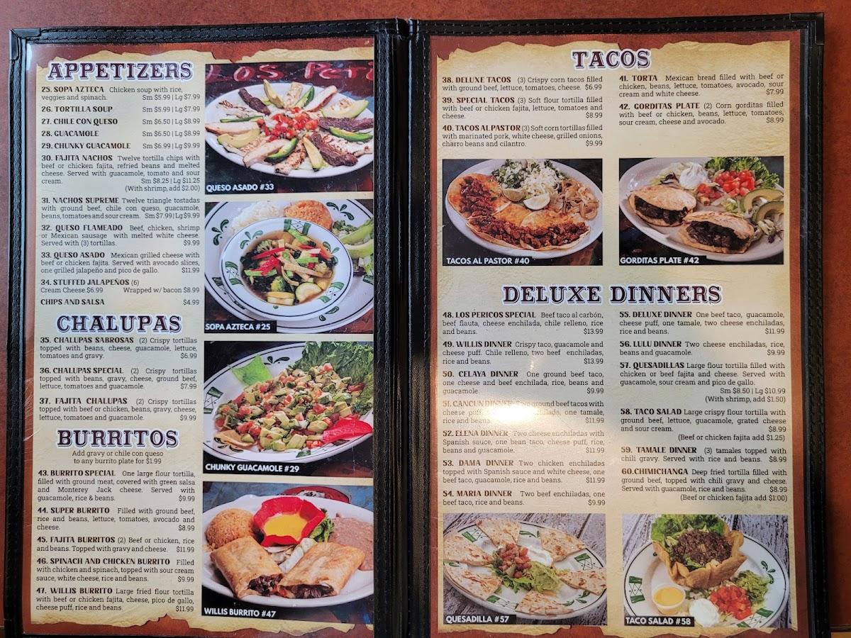 Menu at Los Pericos restaurant, Willis, 508 S Danville St