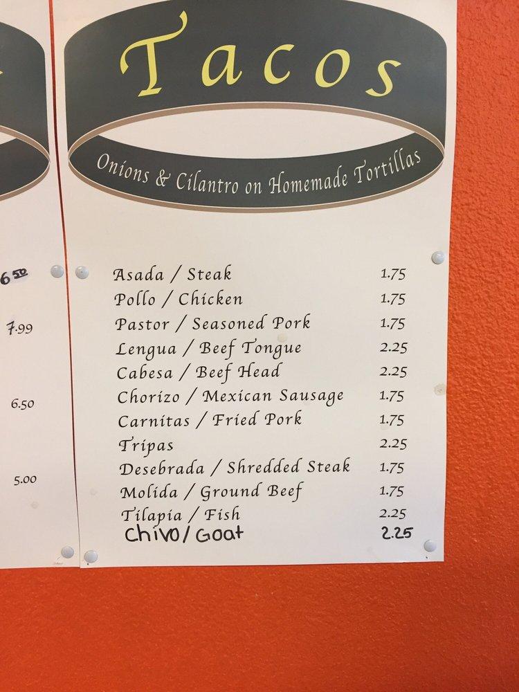 Menu at Los Temos Taqueria Milwaukie restaurant, Jennings Lodge