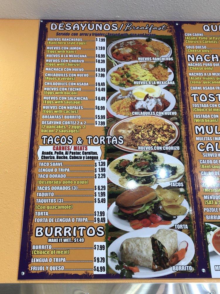 Menu at Casa Cortez Mexican Food restaurant, Ontario, S Euclid Ave