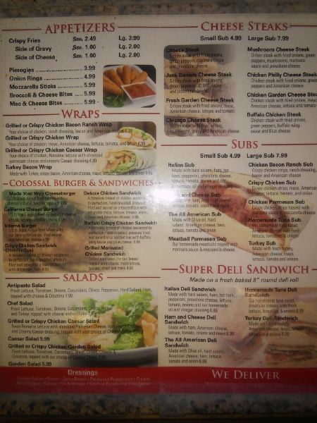 Menu at Sweet Pizzz pizzeria, Frackville