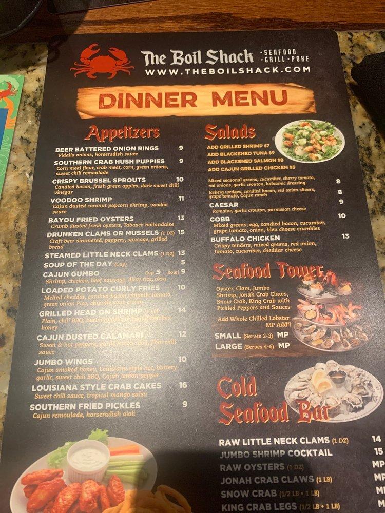 Carta del restaurante The Boil Shack, Albany