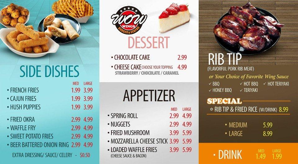 Menu at WOW BURGER & SEAFOOD restaurant, Redan