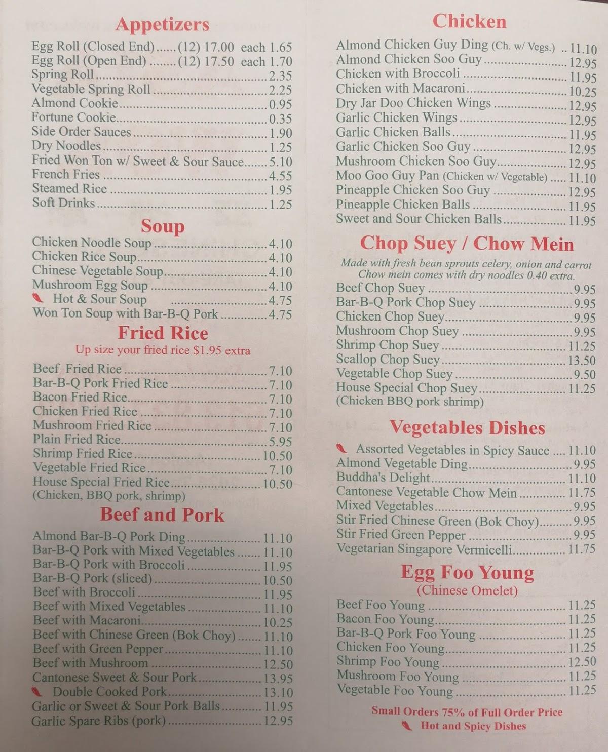 Menu at Asia Wok Chinese Food Take-Out restaurant, Ottawa