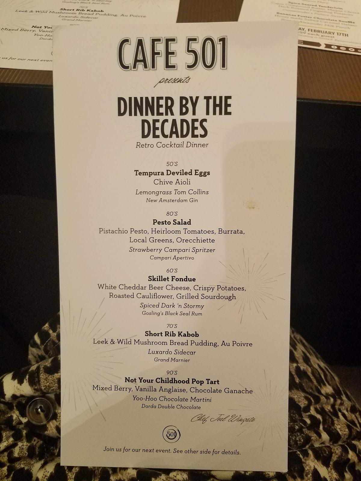 Menu at Cafe 501, Edmond, 501 S Blvd