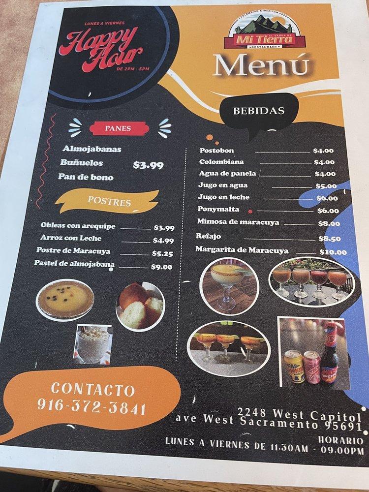 Menu at El Sabor De Mi Tierra Colombian & Mexican Food restaurant, West ...