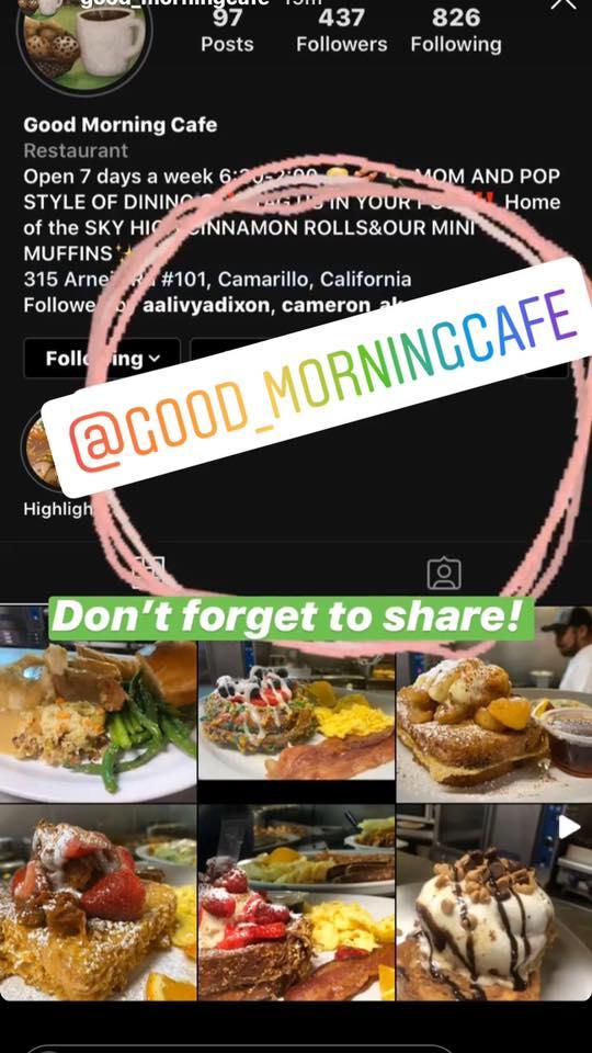 Menu at Good Morning Cafe, Camarillo