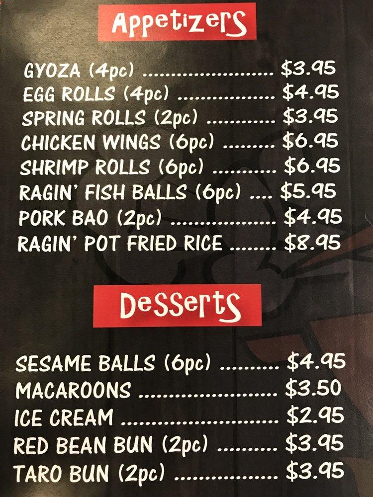 Menu at Ragin Pot restaurant, Port Hueneme