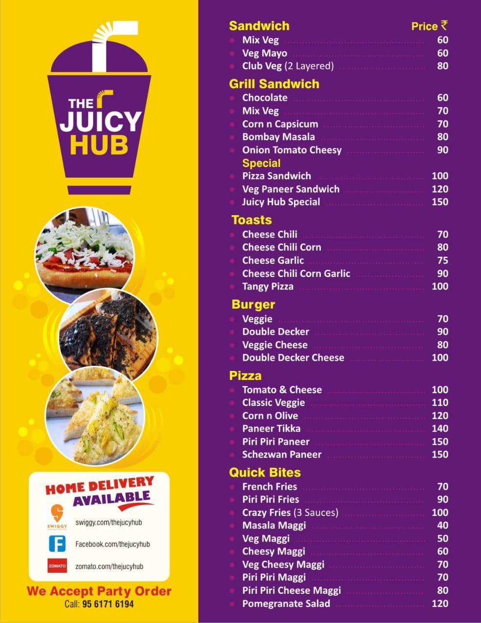 Menu at The Juicy Hub, Pune, Shop no.11