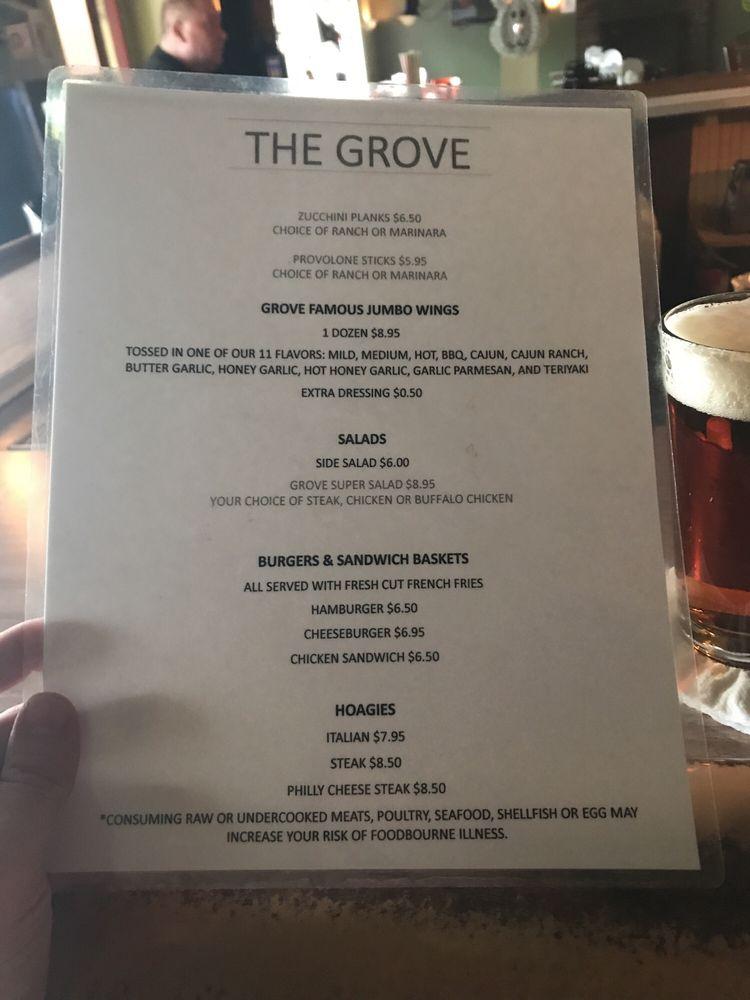 Menu at The Grove pub & bar, Pittsburgh