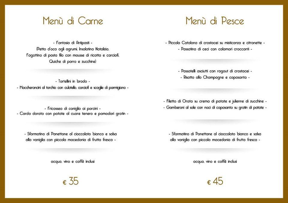 Menu at La Masseria restaurant, Imola