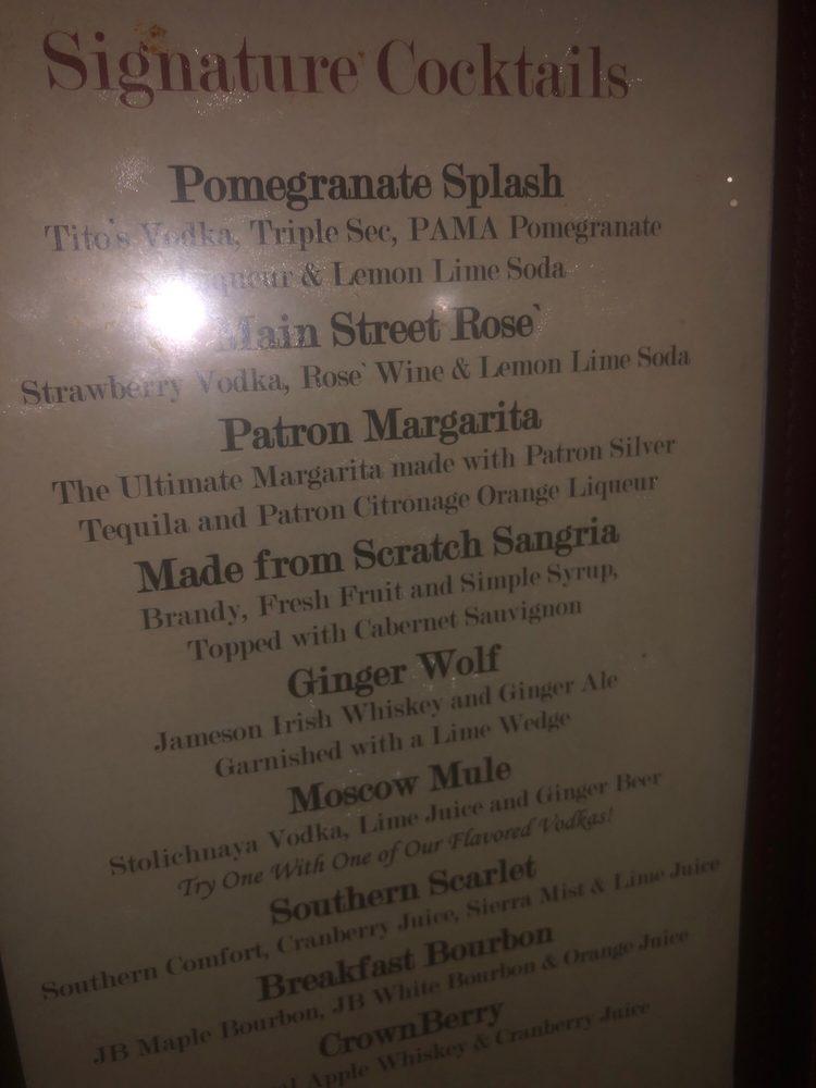 Menu at The Roxy Supper Club, Oshkosh