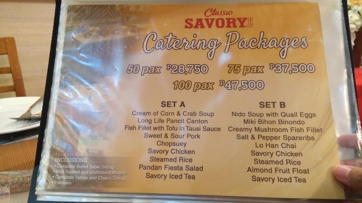 Menu at Classic Savory restaurant, Malolos, Unit 147 - 148