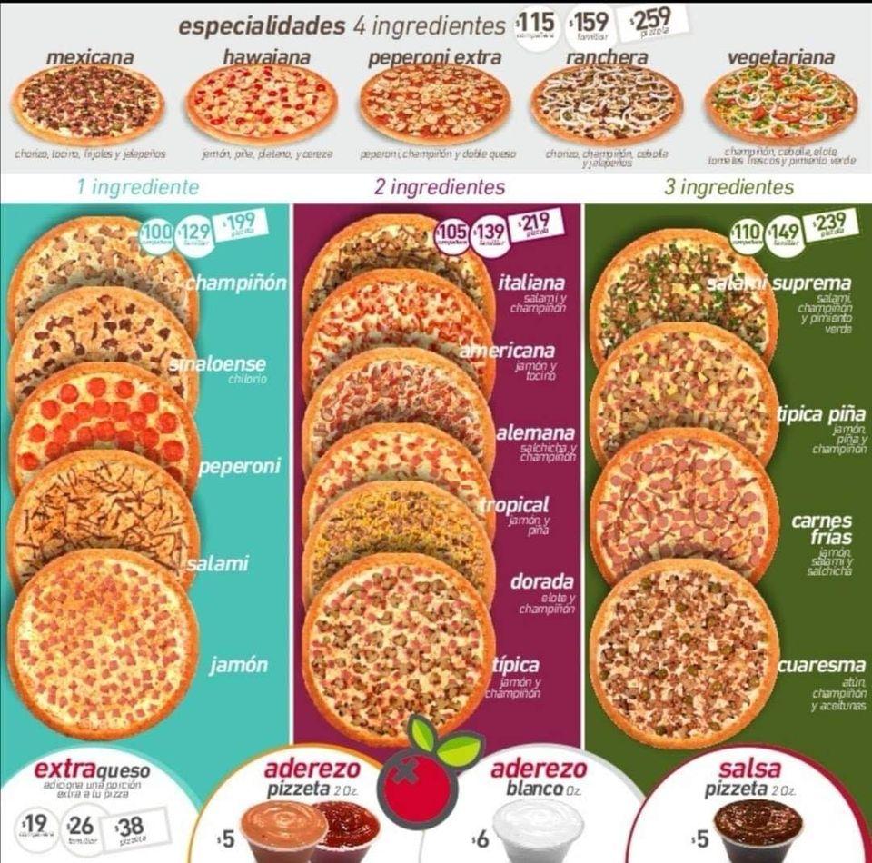 Carta del restaurante Pizzeta Soriana San Jose, San José del Cabo