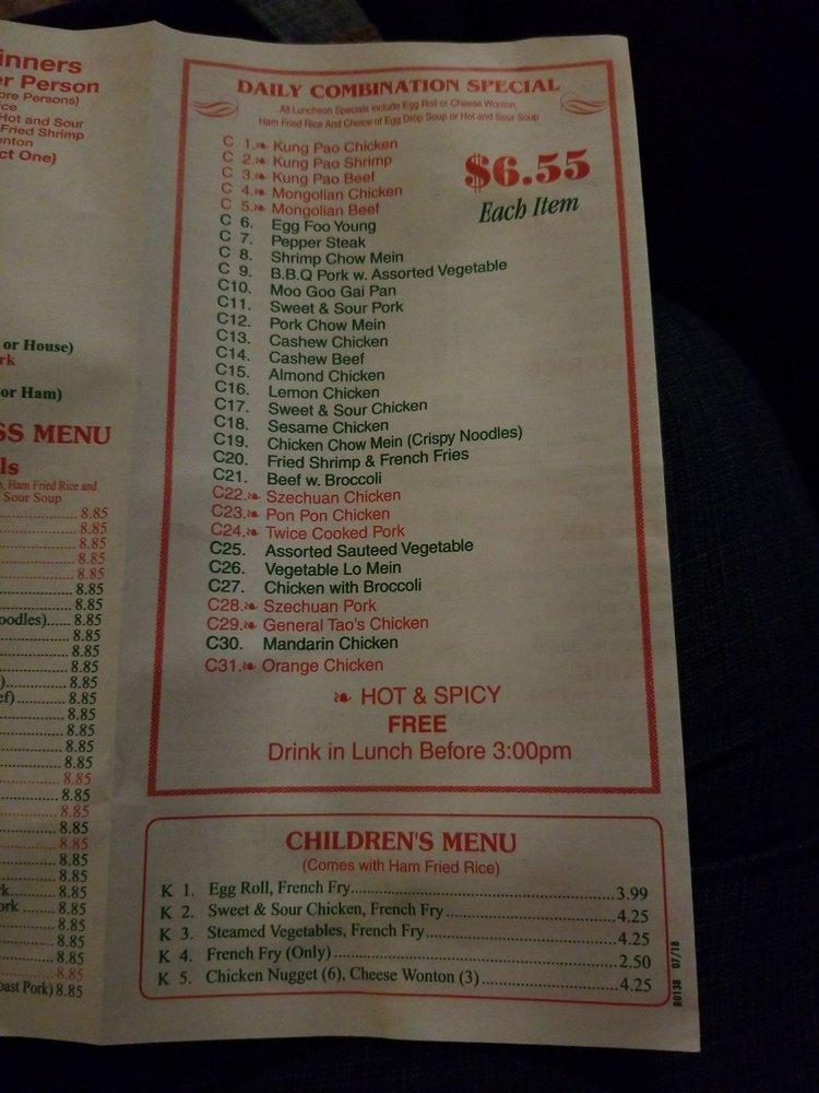 Menu at Rice King Express restaurant, Roy