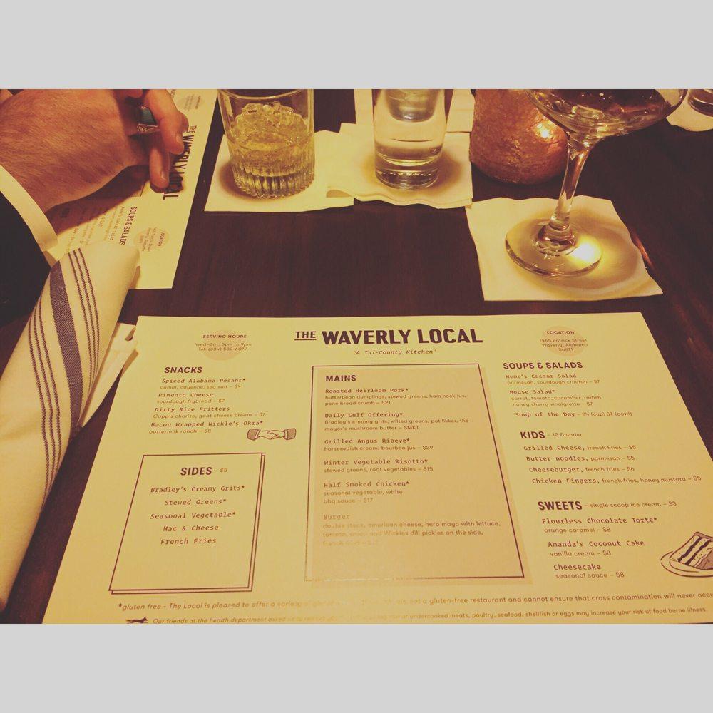Menu at The Waverly Local pub & bar, Waverly