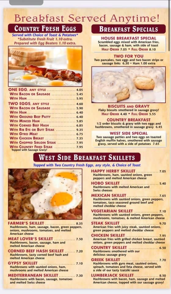 Menu at West Side Family Restaurant, Beloit