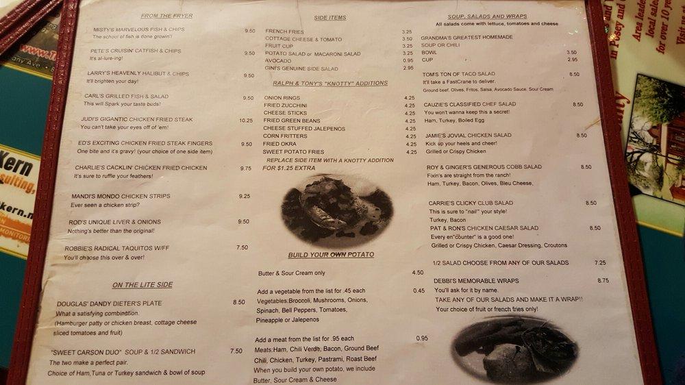 Carta de Cope's Knotty Pine Cafe, Bakersfield