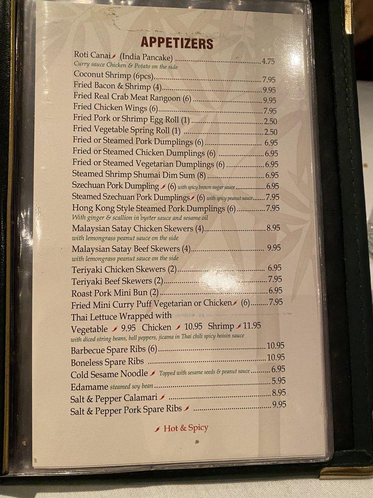 Menu at New Ling Ling Asian Cuisine Riverwalk restaurant, Warren