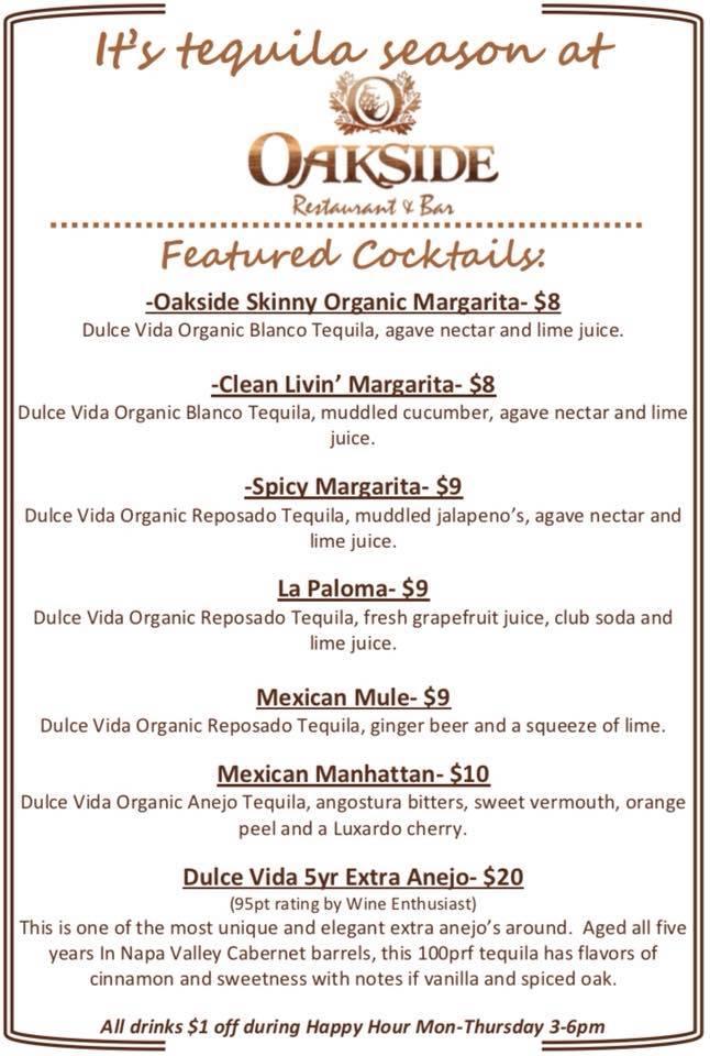 Menu at Oakside pub & bar, Big Bear Lake, Village Dr