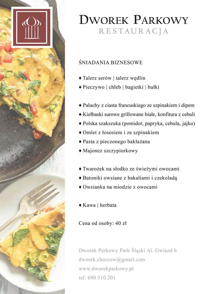 Menu at Restauracja Dworek Parkowy restaurant, Chorzow