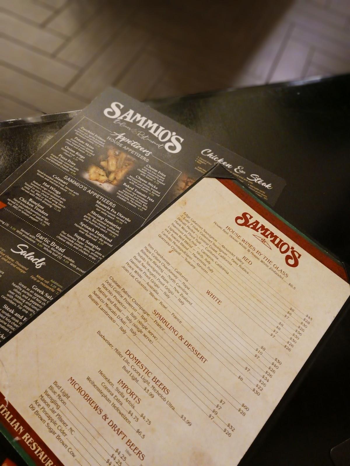 Menu at Sammio's Italian Restaurant, Hope Mills, N Main St
