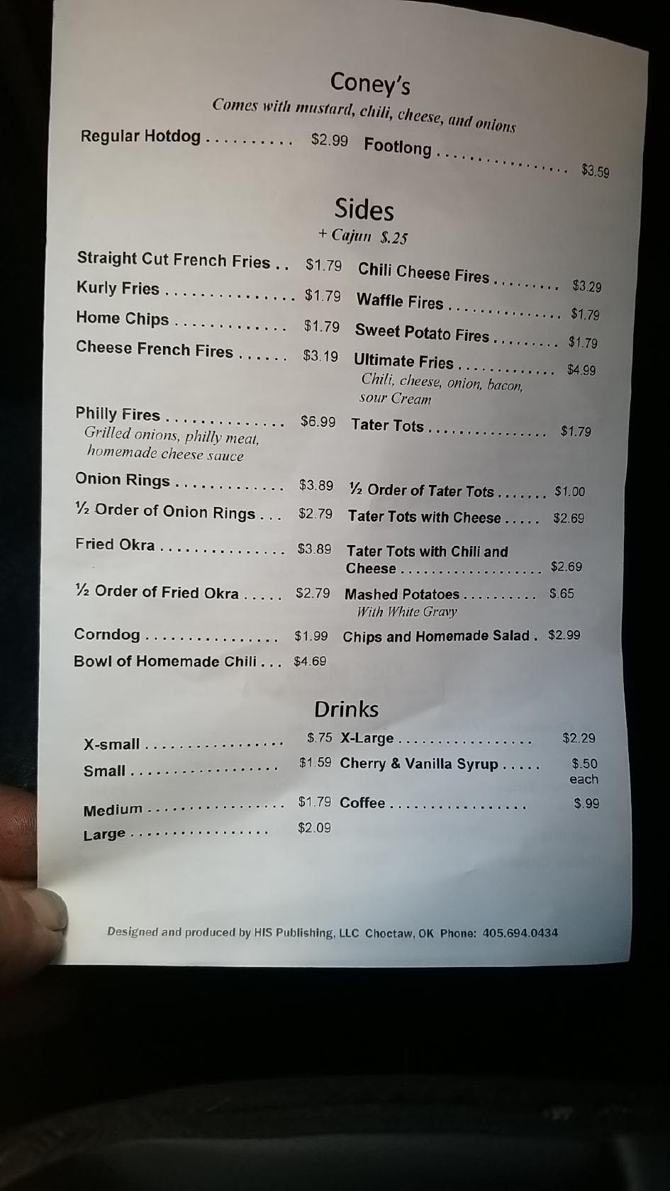 Menu at Tasty Burger restaurant, Choctaw, SE 29th St #6549