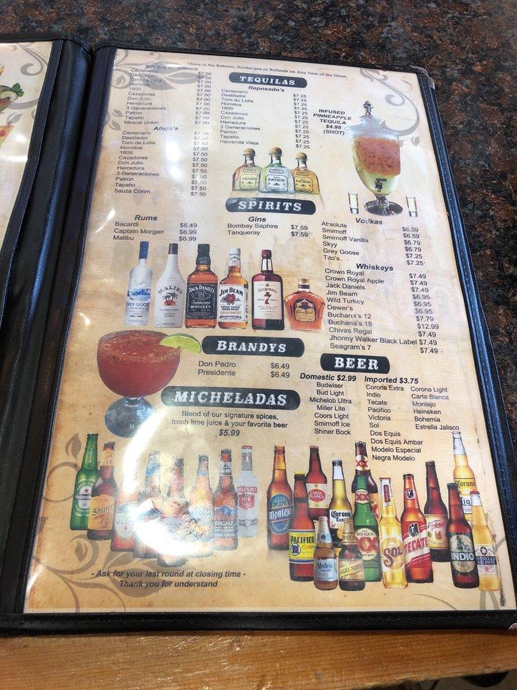 Menu at Guadalajara Mexican Grill restaurant, Victoria