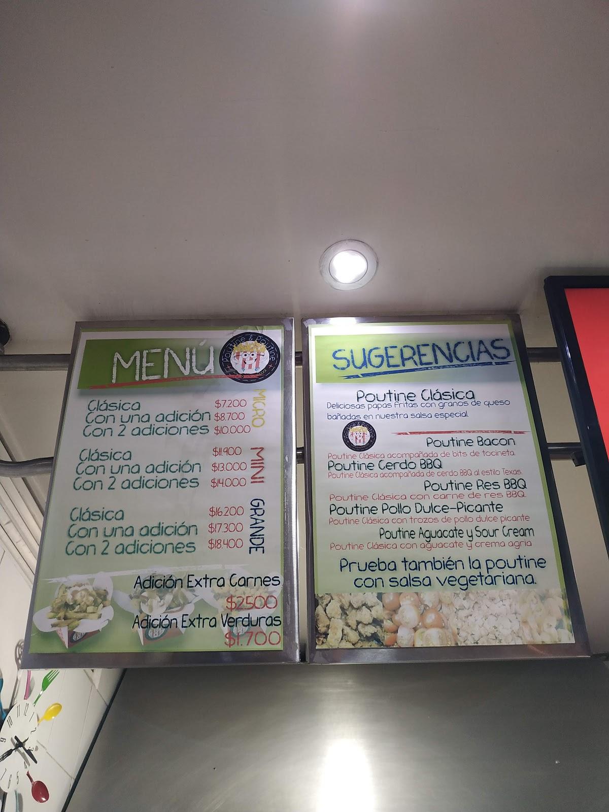 Menu at Poutine & Poutine restaurant, Bogotá, Av Jimenez de Quesada #3-91