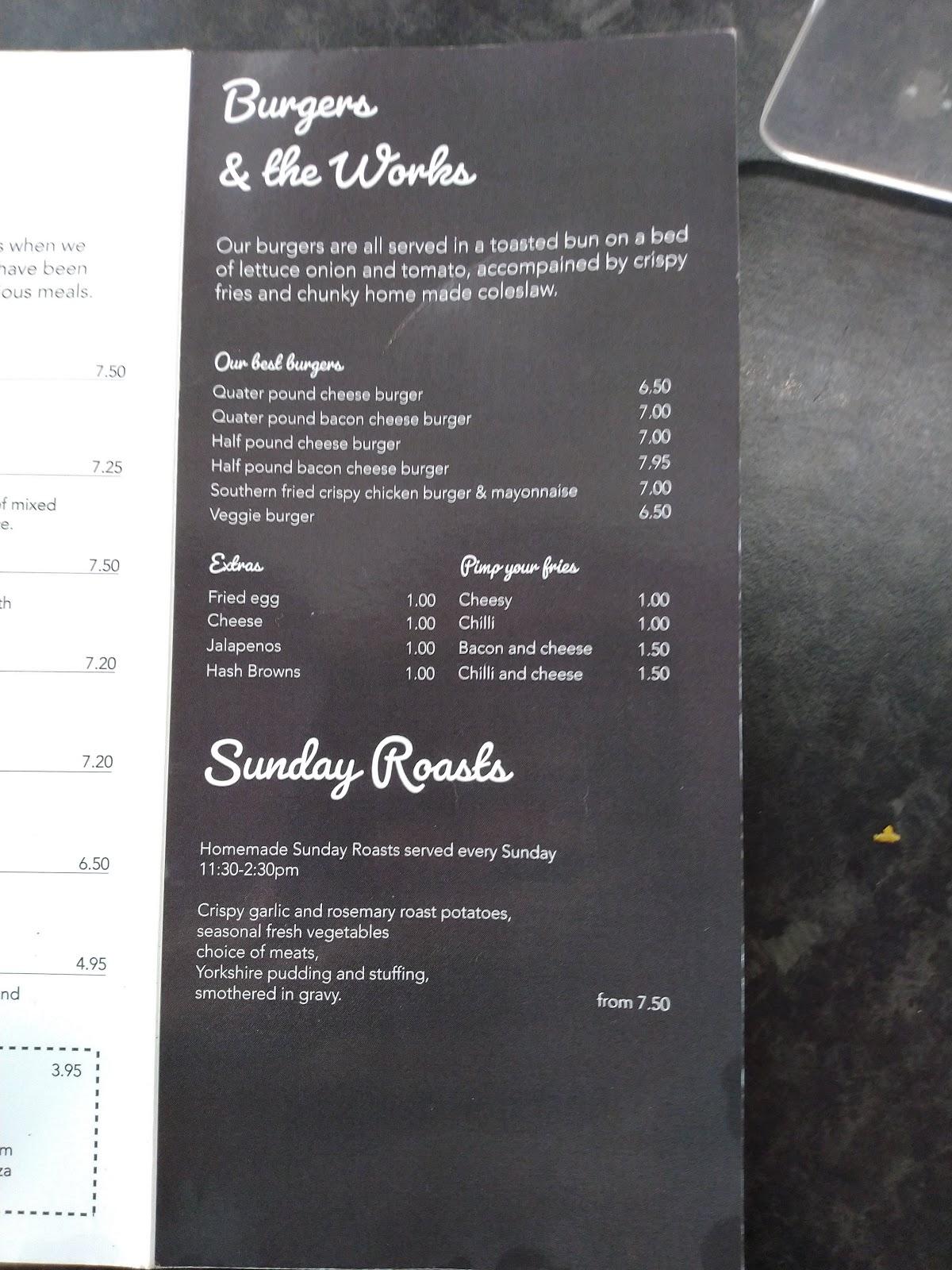Menu at Seymour Cafe, Gloucester