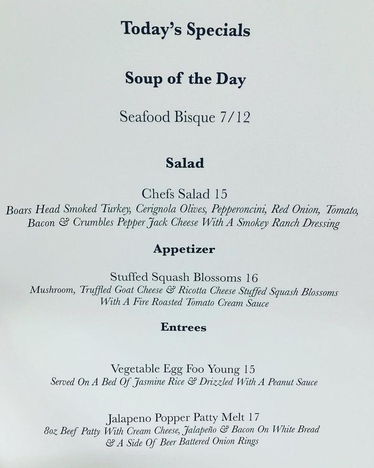 Menu at Temptation Restaurant, Boca Grande