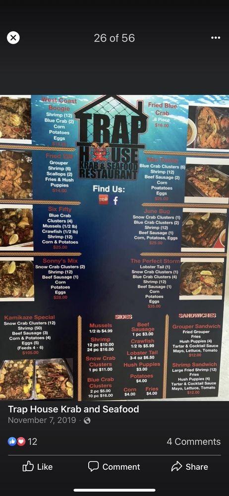 Menu at Trap House krab and seafood restaurant, Fort Myers, Fowler St