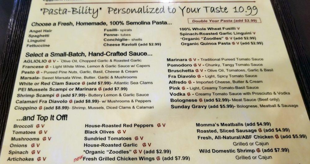 Menu at Agliolio ~ a FRESH Take on Italian pub & bar, Wellington